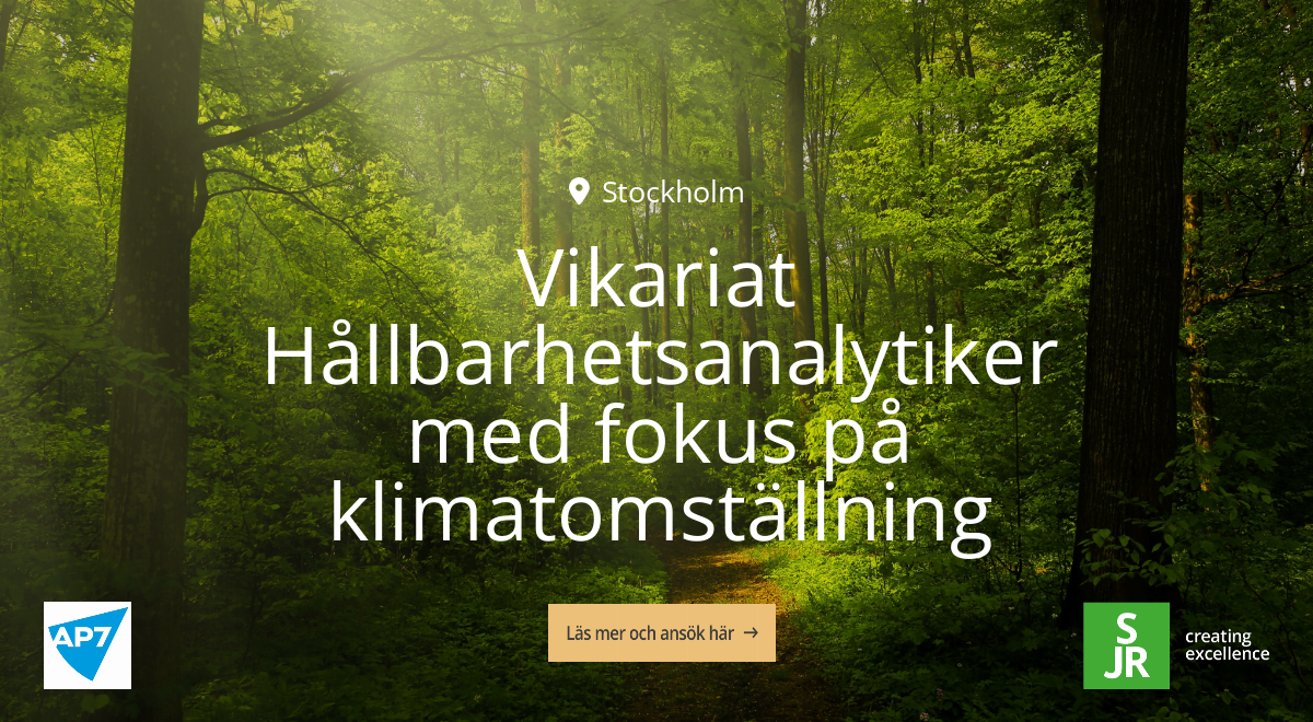Vikariat Hållbarhetsanalytiker med fokus på klimatomställning - SJR